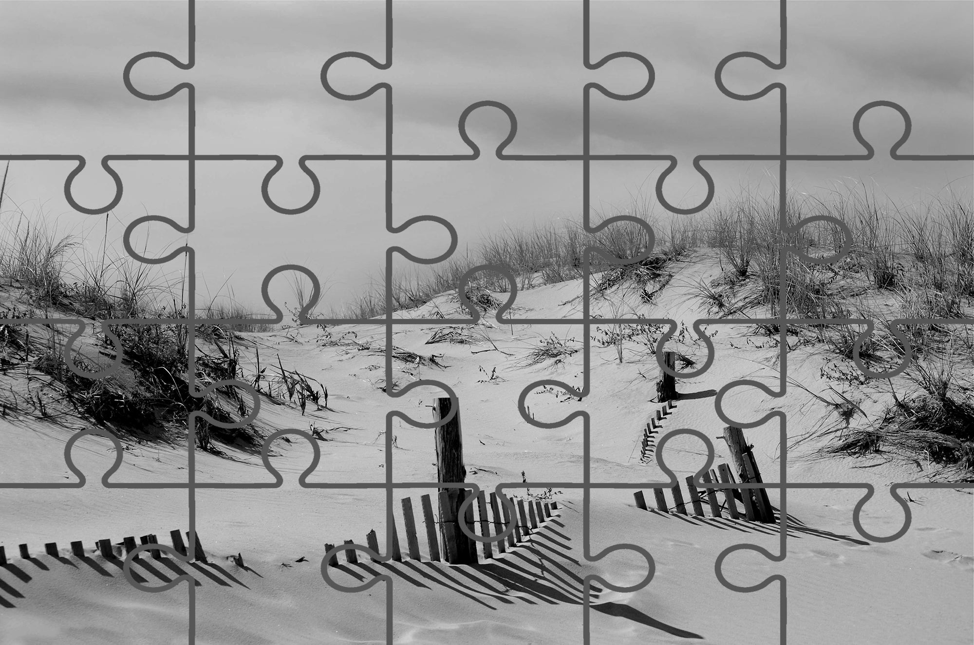 Free Online Jigsaw Puzzle | Buried Fences Coastal Landscape Art – PIPA ...